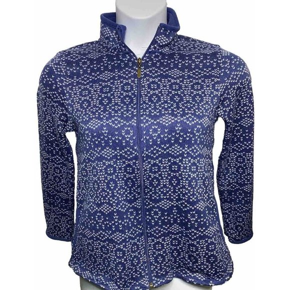 Sweaters | Stan Herman Blue Size Small Full Zip Cardigan Pockets High ...